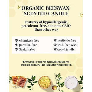 Veda Tinda Scent Freesia Scented Candles for Home, Natural Beeswax Candles 7.4oz, Luxury Fragrance Glass Jar Candle Housewarming Gift for Women, Over 55 Hours of Burn Time