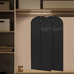 LXLOVESM Dress Bags for Gowns Long, 65'' Garment Bags, Suit Bag for Storage and Travel, 2 Pack (Black)
