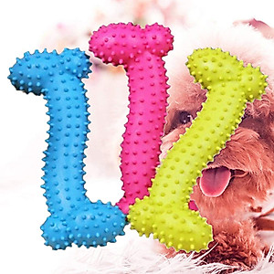 shlutesoy Pet Chew Toys,Resistant to Bite Bone Pet Dog Puppy Molar Thorn Chew Toy for Teeth Training
