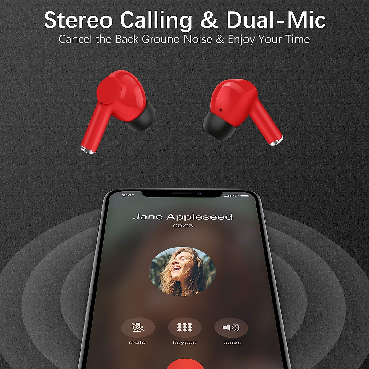 GOKOCO Bluetooth 5.1 Wireless Earbuds Enhanced Deep Bass Bluetooth Earphones with Smart Touch, Dual-Mic, Auto-Pair, Waterproof IPX 5 Sports Earbuds Compatible Noise Reduction with Hi-Fi Sound