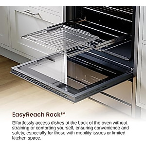 RANGAIRE RRE241TS 24" Electric Range with 4 Burners, 3.0 cu. Ft. Capacity, Freestanding Slide-in AirFry, Convection Oven, Easy Reach Racks, Soft Close Door, Clock and Timer, Stainless Steel