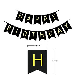 LeoHome 50th Birthday Decorations Kit- Gold Glitter Happy Birthday Banner & Sparkling Celebration 50 Hanging Swirls-50th Anniversary Decorations