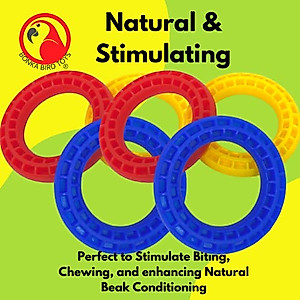 Bonka Bird Toys 3623 Pack 6 Strong Rings Foot Talon Craft Part Bird Toys Round Plastic Loop Colored Roll Circle Healthy Activities Groom