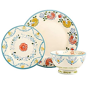 Gibson Elite Hand-Painted Dinnerware Set, Service for 4 (12pcs), Anaya