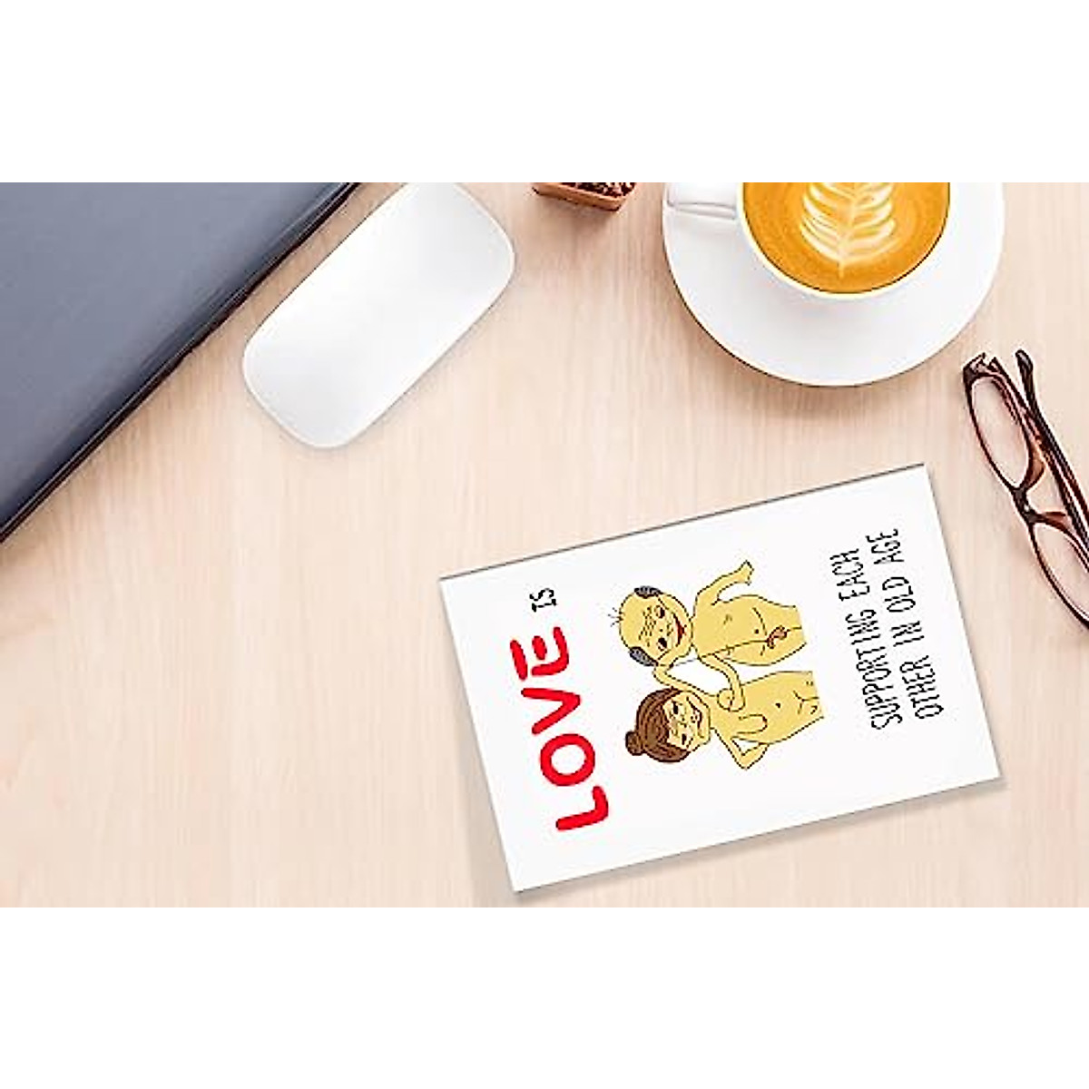 Joycard Funny Birthday Cards 40th 50th 60th Anniversary Wife Husband Mom Dad Grandma Mischievous Valentine's Day SUPPORTING EACH OTHER IN OLD AGE