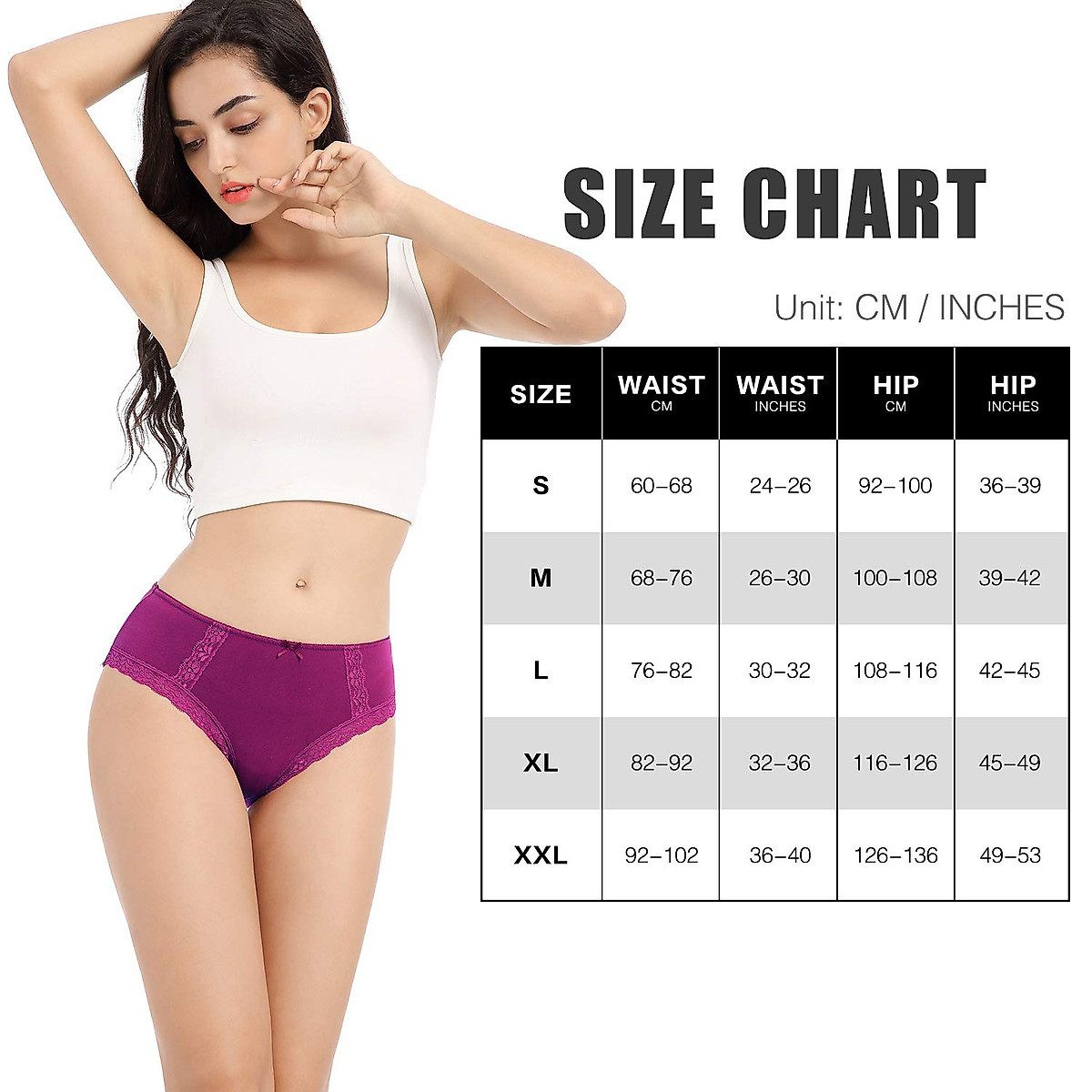 LYYTHAVON Women’s Underwear Breathable Cotton Brief Ladies Panties (Multicolored 5,5 Pack, Small)