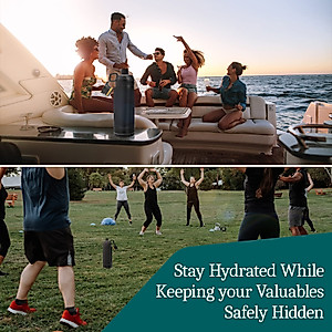 Diversion Water Bottle 13.5oz - Biggest Hidden Wallet Compartment - Best For Travel Or Hidden Safe For The Home - BPA Free Black Diversion Safe Storage