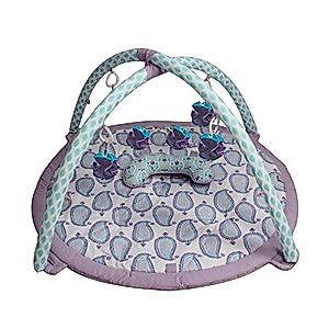Bacati Isabella Girls Paisley Baby Activity Gym with Mat, Lilac/Purple/Aqua