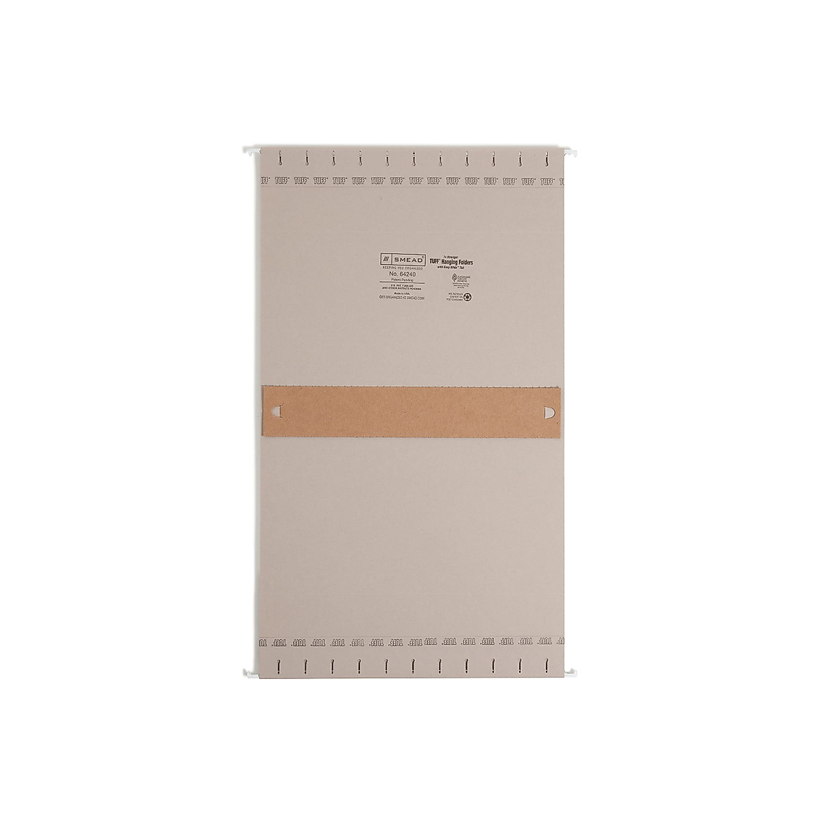 Smead TUFF Extra Capacity Box Bottom Hanging Folder, 2" Expansion, 1/3-Cut Easy Slide Tab, Letter Size, Steel Gray, 18 Per Box (64240)