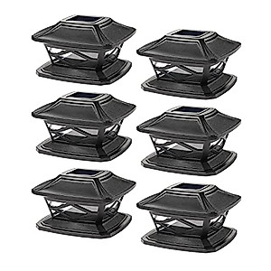 TWINSLUXES Solar Post Lights Outdoor 2 Modes Waterproof LED Solar Fence Cap Light for 3.5x3.5 4x4 5x5 and 6x6 Post in Patio,Deck Walkway and Garden Decoration.(6PACK)…