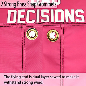 Seekamit Bad Decisions Make the Best Stories Flag Pink Funny College Dorm Flags for Girls Cool Girl Flags for Bedroom Room Wall Meme Flags for Room Guys Man Cave Banner 3x5Ft Indoor Outdoor Garden