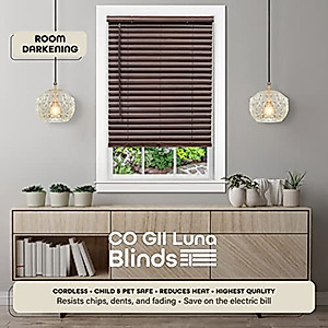 Achim Home Furnishing Cordless GII Luna 2" Slat Mahogany Venetian Window Blinds 39" W x 64" L