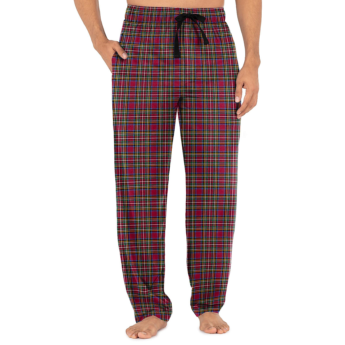 Fruit of the Loom mens Woven Sleep Pant Pajama Bottom, Blue Plaid/Red Plaid, X-Large US
