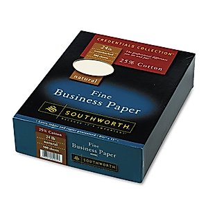 25% Cotton Business Paper, 24 Lb, 8.5 X 11, Natural, 500/Ream