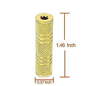 DISINO 3.5mm Female to Female Adapter, Gold Plated 1/8 Inch Stereo Coupler Aux Cord Connectors - 2 Pack