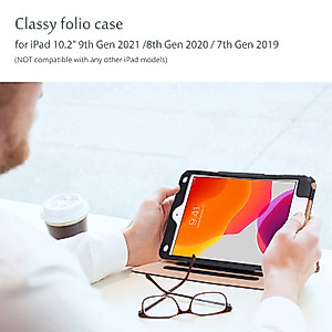 ProCase for iPad 10.2 Inch Case 2021 9th Generation/2020 8th Generation/2019 7th Generation iPad Case, Leather Vintage Stand Folio Cover Protective Case for 10.2" iPad 9th Gen/8th Gen/7th Gen -Black