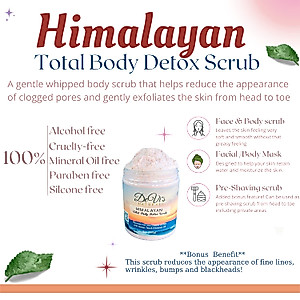 DeVi's Naturals Himalayan Body Exfoliating Scrub, Whipped Foaming Scrub, Reduce Razor Bumps and Strawberry Legs, Fade Dark Spots and Scars, Gentle Underarm Detox Scrub For Body Odor, Self Care Gift