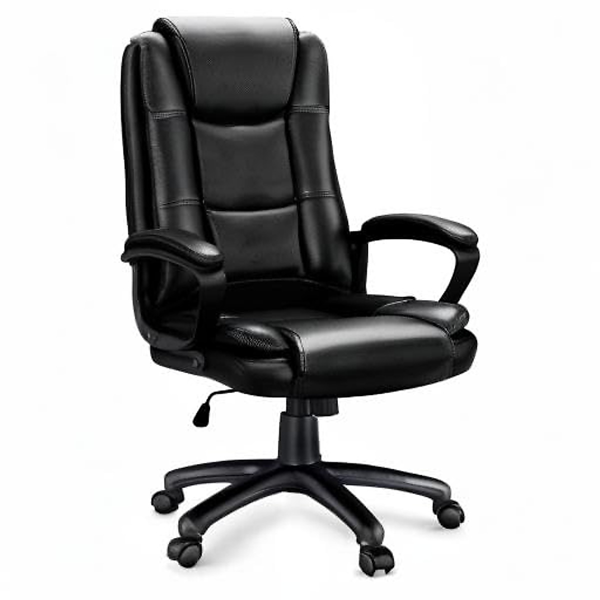 OFIKA Home Office Chair, Big and Tall Chair Heavy Duty Design, Ergonomic High Back Cushion Lumbar Back Support, 400LBS Computer Desk Chair, Adjustable Executive Leather Chair with Armrest (Black)