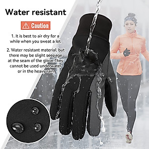OZERO Winter Gloves for Women Touch Screen Non-Slip Silica Gel Thermal for Phone Texting - Windproof Waterproof for Hiking Running Cycling Driving - Black (Medium)