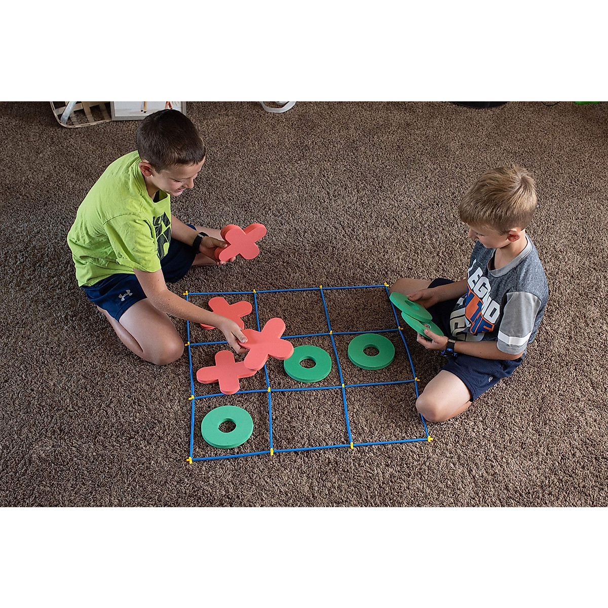 RAINBOW TOYFROG Jumbo Tic Tac Toe Game Set, Large Indoor Outdoor Games, Backyard Games for Kids and Adults, Outdoor Play Yard Games with Carry Bag for Family and Party