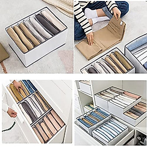 ZTPING 2 PACK Wardrobe Clothes Organizer, Upgrade PP Board Mesh,Handle Foldable Washable Drawer Clothes Organizer, Mesh Storage Compartment for Jeans Underwear T-shirt Legging Dress Thin Coat