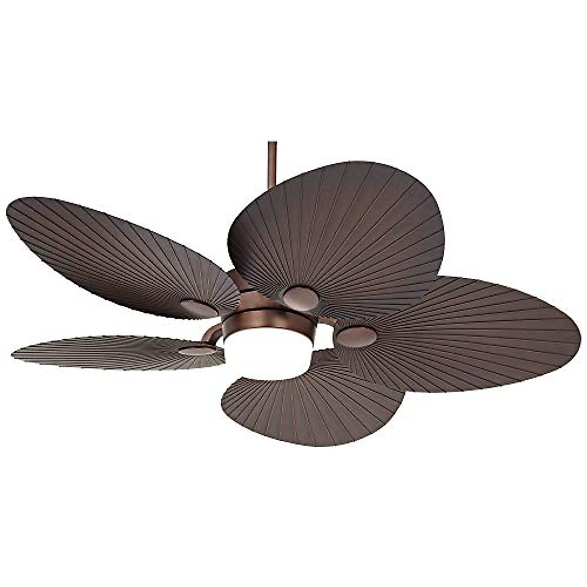 Casa Vieja 52" Casa Breeze Tropical Coastal Indoor Outdoor Ceiling Fan with Light LED Remote Control Oil Brushed Bronze Palm Leaf Damp Rated for Patio Exterior House Porch Gazebo Garage Barn