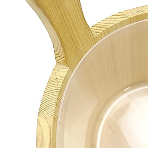 HJJKKH Sauna Bucket Ladle Set-Sauna Accessories with Handmade Wooden Bucket Ladle Plastic Liner Wood Handle for Sauna Steam Room