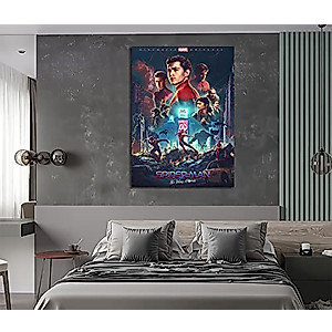 ZUOSH Superhero Spiderman No Way Home Spiderman Movie Poster Spiderman Canvas Wall Art HD Print for Living Room Bedroom Playroom Wall Art Decor Give Kids Boys Room Decor Gift 16x24 Inch Unframed