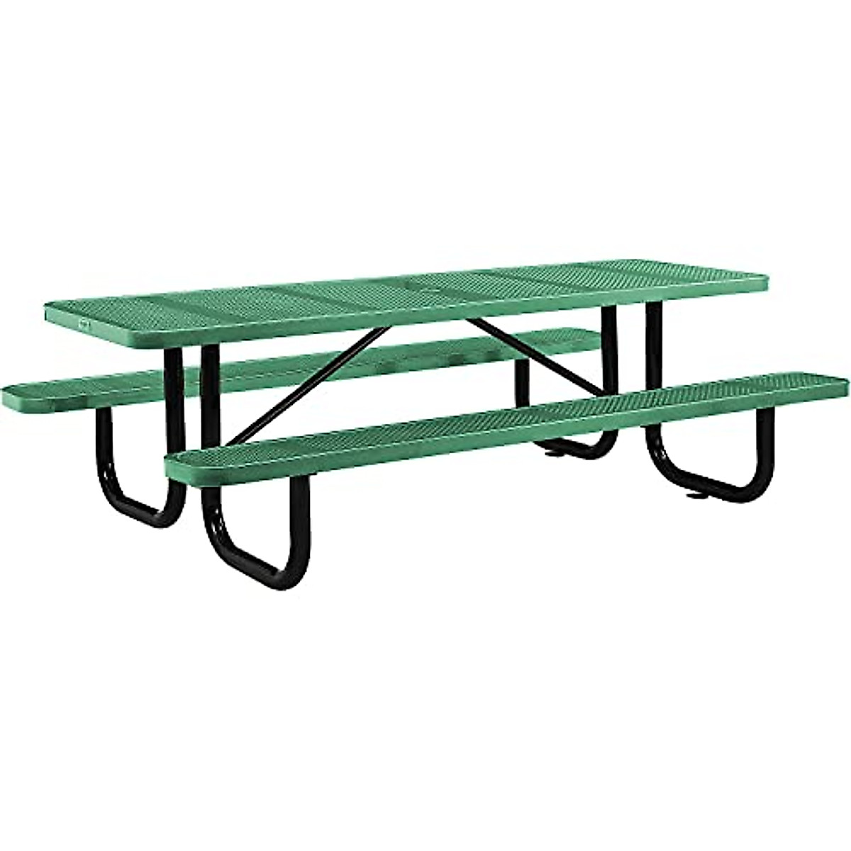 GLOBAL INDUSTRIAL 8' Rectangular Picnic Table, Surface Mount, Green (96 inch Long)