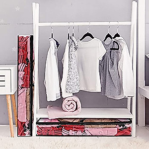 Vieshful 3 Pack Clothes Storage Bags and 3 Pack Clear Underbed Storage Bins, Large Capacity Clothing Containers with Sturdy Zippers and Strong Handles