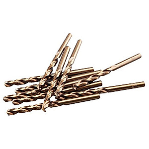 1/4" M35 Cobalt HSS Jobber Length Twist Drill Bit with Straight Shank,Heavy Duty, Pack of 10 PCS, Drilling for Cast Iron, Heat-Treated Steel, Stainless Steel and Other Hard Materials