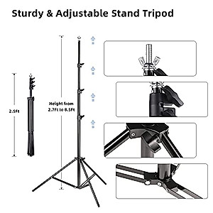 Backdrop Stand 8.5x10ft Adjustable Background Support System Kit Photo Backdrop Stand with 3 x Spring Clamps for Parties Photography Photo Video