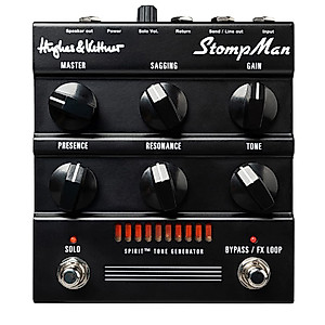 Hughes & Kettner StompMan Guitar 50-watt Amplifier Pedal Bundle with Polsen HPC-A30-MK2 Studio Monitor Headphones