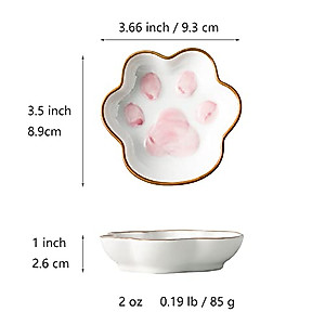 WUYIAZHI Cat Paw Shaped Soy Sauce Dishes, Cute Ceramic Dipping Sauce Cups, Mini Dipping Bowls 2 Ounces, Set of 8