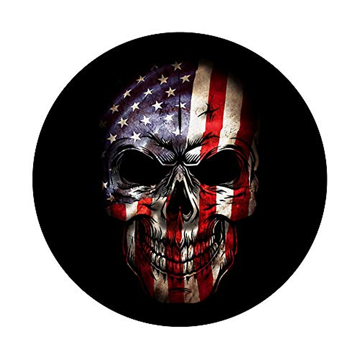 American Flag Skull Gift Phone Accessory PopSockets PopGrip: Swappable Grip for Phones & Tablets