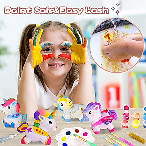 SpringFlower Unicorn Gift Toys for 3 4 5 6 7 8 Years Old Girls - Unicorn Arts and Crafts Painting kit Including 8 Cute Looking Unicorn Figures, DIY Creative Christmas Gift for Kids