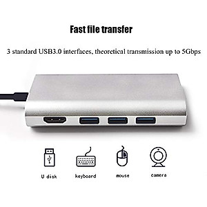 XUNMAIFHB Portable Docking Station,Type-c Turn hdmi rj45SD Eight-in-one Multi-Function Converter Notebook USB-c Docking Station Fast Transmission