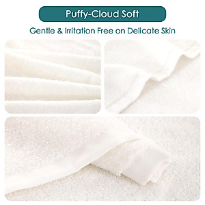 JEFFSUN Face Towels 6 Pack, 13x13 inch Extra Large White Wash Cloths on Sensitive Skin, Super Soft and Skin Friendly Bath Washcloths for Face and Body, Easy to Clean Quick Dry Facial Cleansing Cloths