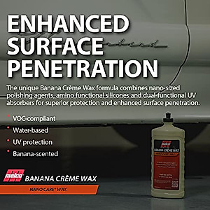 Malco Nano Care Banana Creme Wax - Deep Gloss Shine and Long-Lasting UV Protection / For Automotive, Marine and Industrial Finishes / 32 oz. (197732)