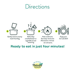 Natural Heaven Hearts of Palm Creamy Mash | Mashed Potato Alternative | Low Carb - 5g of Net Carbs | Gluten & Sugar Free | Keto Food | Paleo | Vegan | Vacuum Packed (12 Ounce – 1 Count)