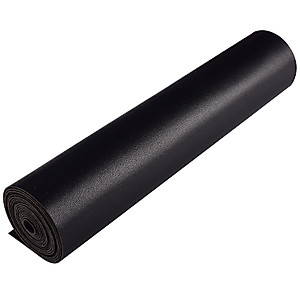 HGUAN Smooth Solid Color Black Faux Leather 12"X53"(30cmX135cm),Faux Leather Sheets Roll Very Suitable for Making Crafts, Leather Earrings, Bows,Sewing (Black)