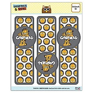 Garfield with Logo Set of 3 Glossy Laminated Bookmarks