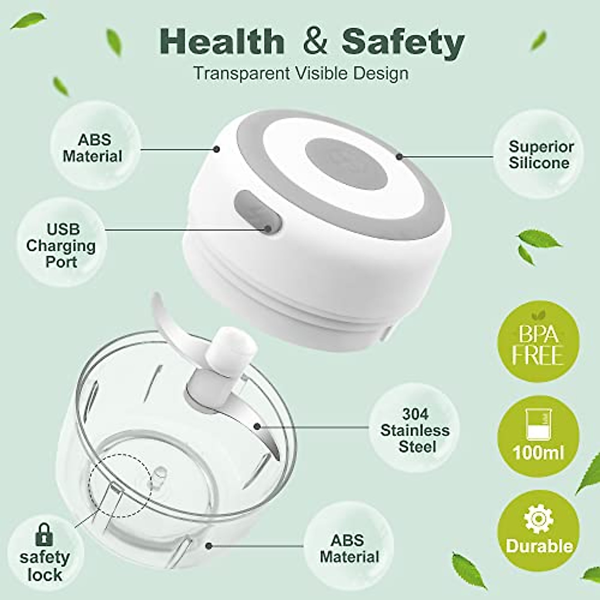 Electric-Herb-Grinder-Large-3.4oz-USB Rechargeable, 3.5'' Powerful Grinder for Dry and Fresh Herbs and Spices, Portable Waterproof, Better Control of Herb Coarseness, Practical and Muntifuctional Gift