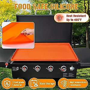 Silicone Griddle mat for Blackstone 28’’ Griddle, Upgraded High-Edge Mat for Silicone Griddle Top Cover, Heavy Duty Food-grade Cooking Protector from Rust or Dirt (28 Inch)