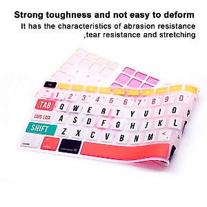 MMDW Ultra Thin Silicone Full Size Wireless Bluetooth Numeric Keyboard Cover Skin for iMac Magic Keyboard with Numeric Keypad MQ052LL/A A1843 2017 2018 Release US Layout(Creative Characters)