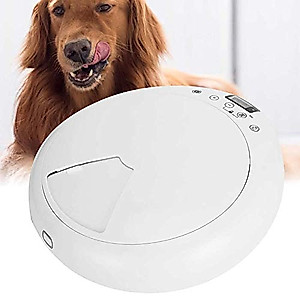 ZZK Smart Dial Automatic Pet Feeder Feeder Portion Control Digital Timer Removable Dogs and Cats Slip 6 Dinner Plates