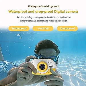 Niaviben Mini Portable Digital Camera for Kid's Waterproof Camera Front and Rear Dual 24 Million Pixel Compact Camera 2.4 Inch Blue