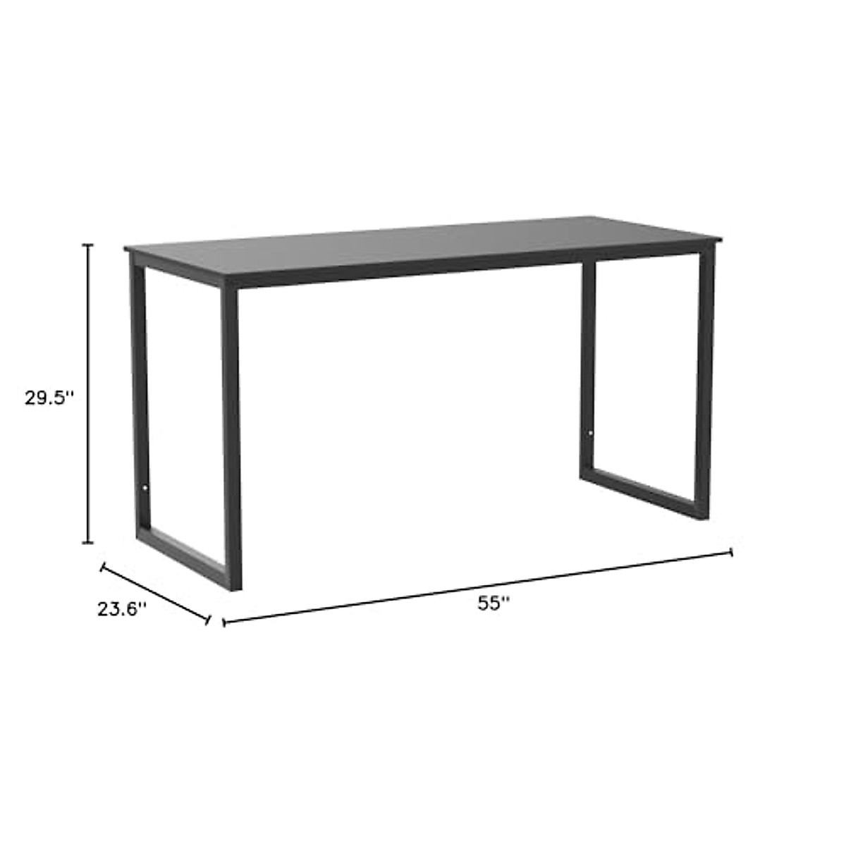 ZENY Computer Desk,55 Inch Office Desk Gaming Desk Writing Desk, Modern Simple Desk PC Laptop Study Student Table (Black, 55 inch)