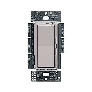 Lutron DVCL-153PR-GR 150W Single or 3-Way CFL/LED Halogen and Incandescent Digital Dimmer, Gray