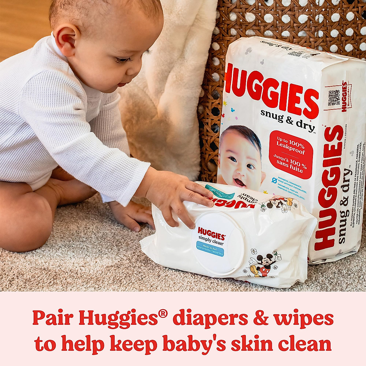 Huggies Snug & Dry Baby Diapers, Size 5 (27+ lbs), 156 Ct